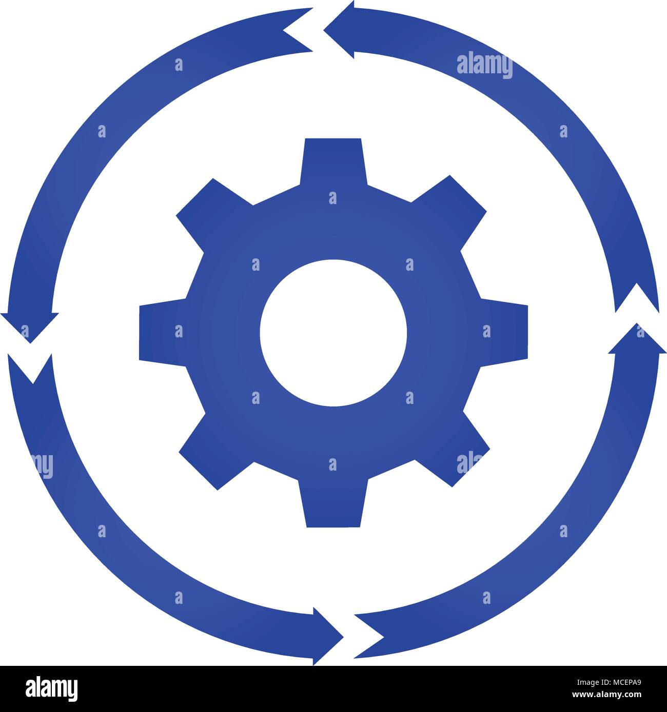 Gear flat turn icon. vector illustration. flat style Stock Vector Image ...