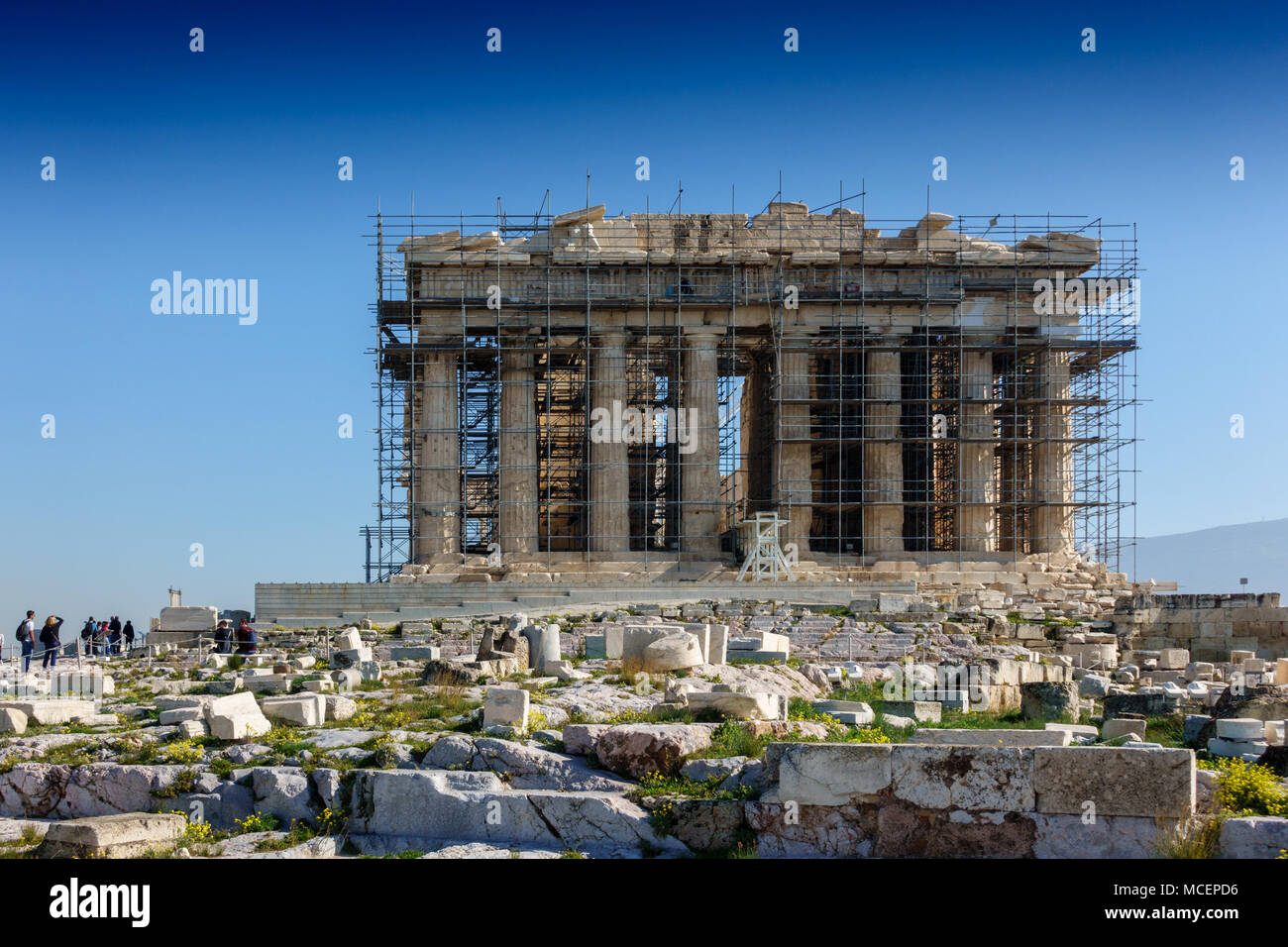 Restoration of Parthenon of Acropolis, Athens, Greece Stock Photo - Alamy
