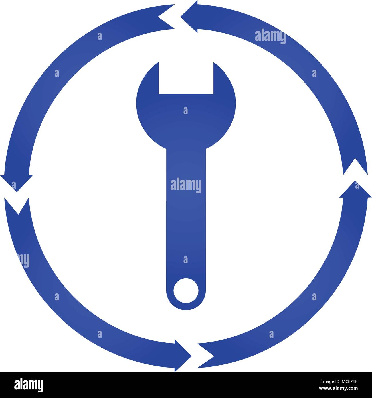 Wrench turn icon. vector illustration. flat style Stock Vector Image ...