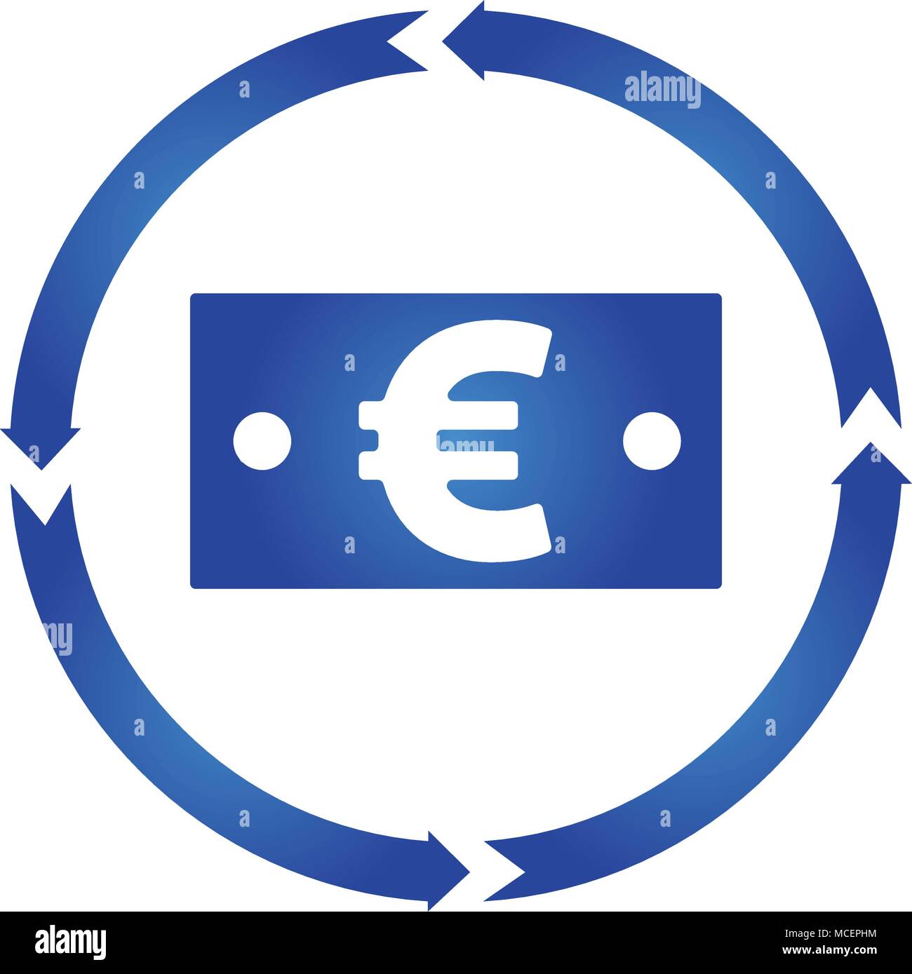 Euro bill turn icon. vector illustration. flat style Stock Vector Image ...
