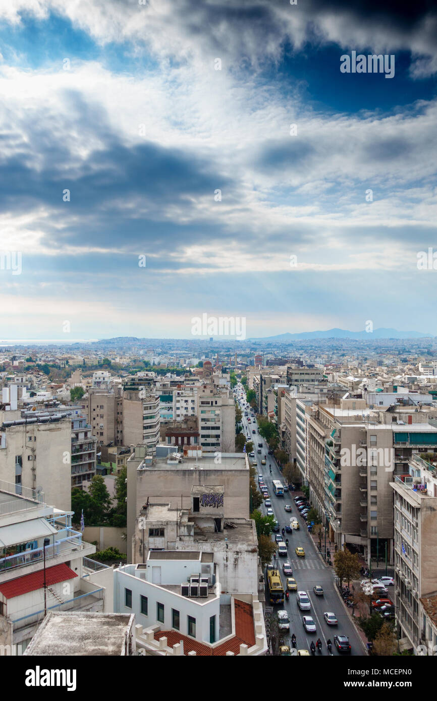City buildings and road traffic, Athens, Greece Stock Photo - Alamy