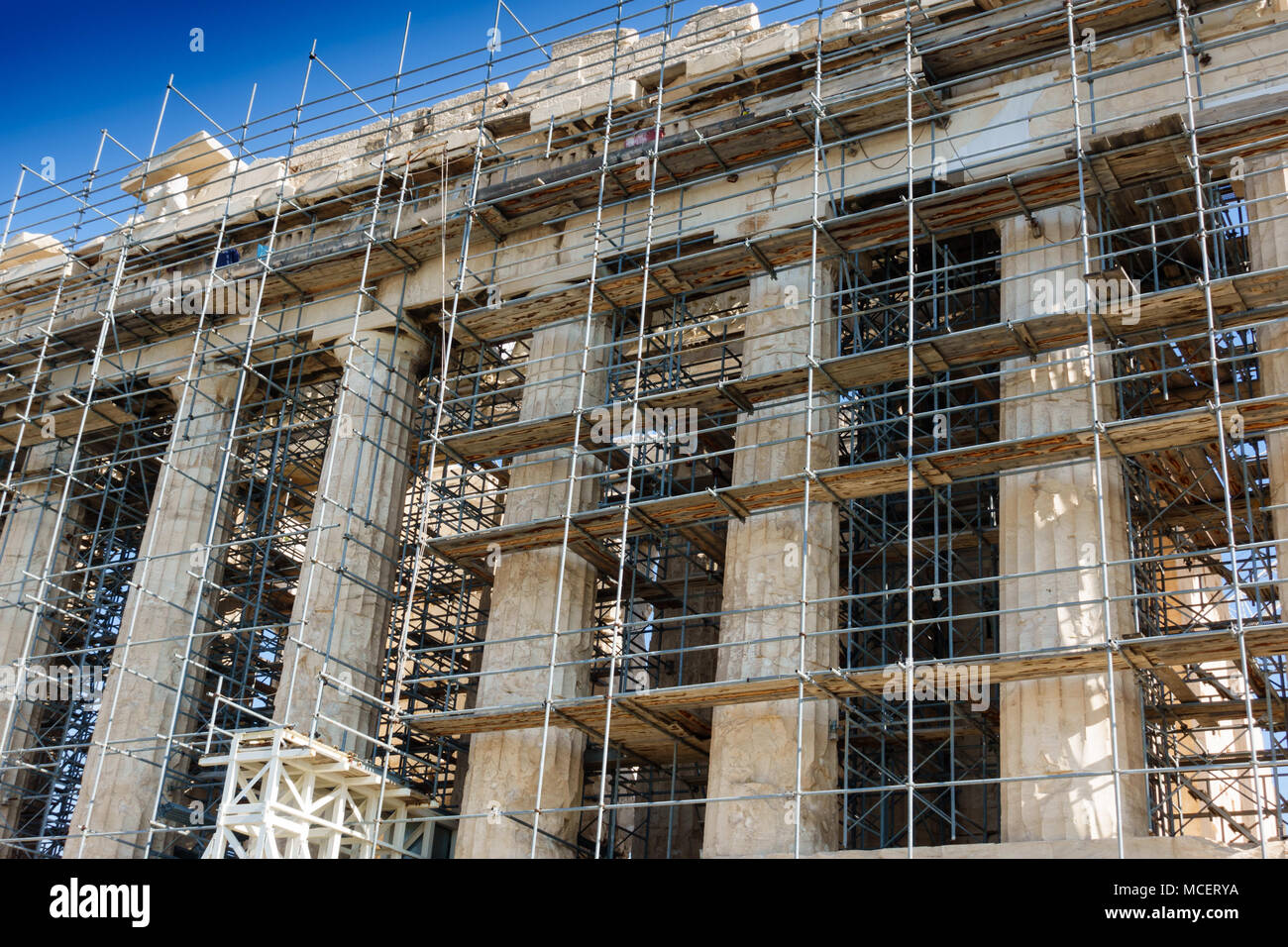 Restoration of Parthenon of Acropolis, Athens, Greece Stock Photo - Alamy