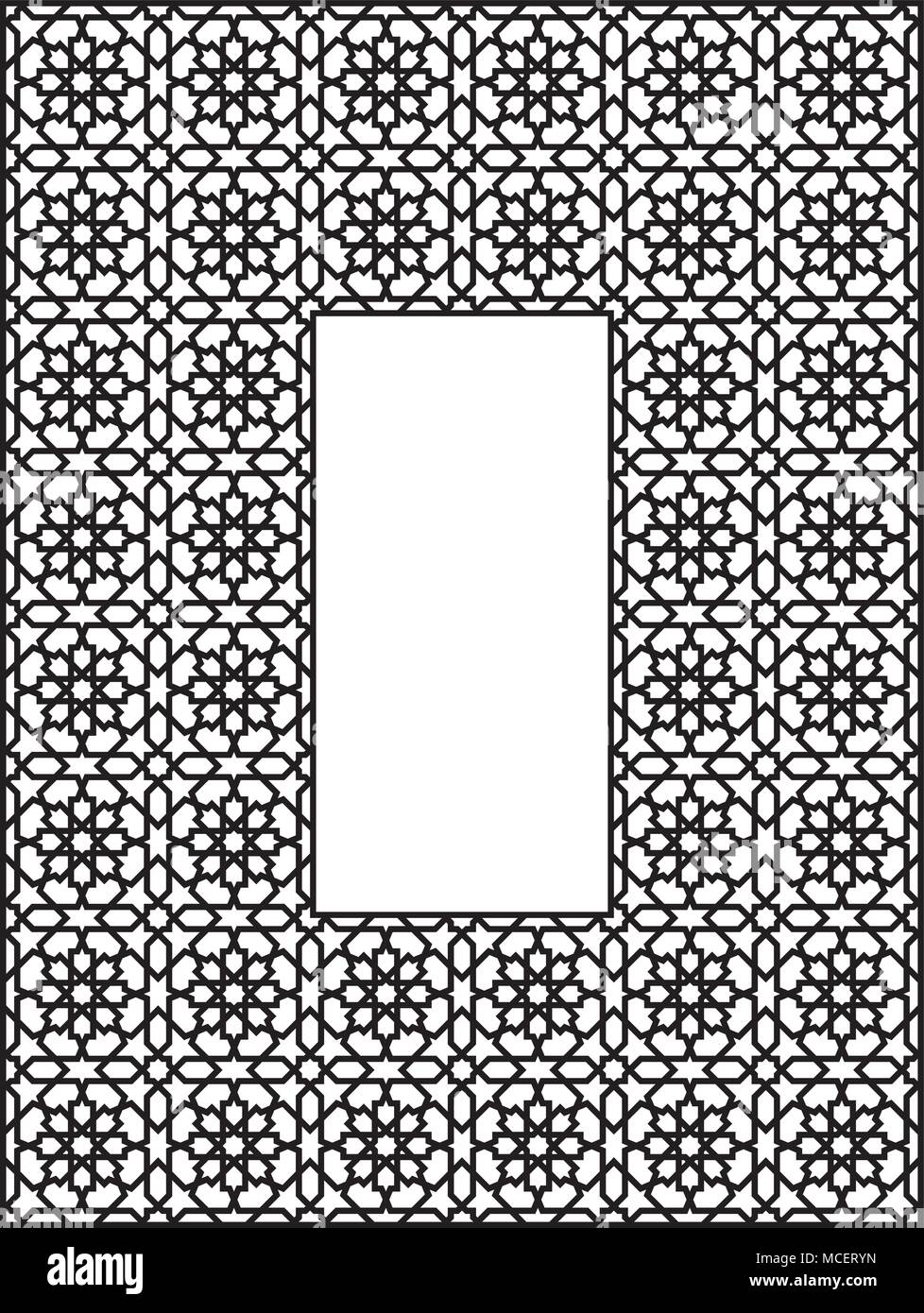 Rectangular frame with traditional Arabic ornament Stock Vector Image ...