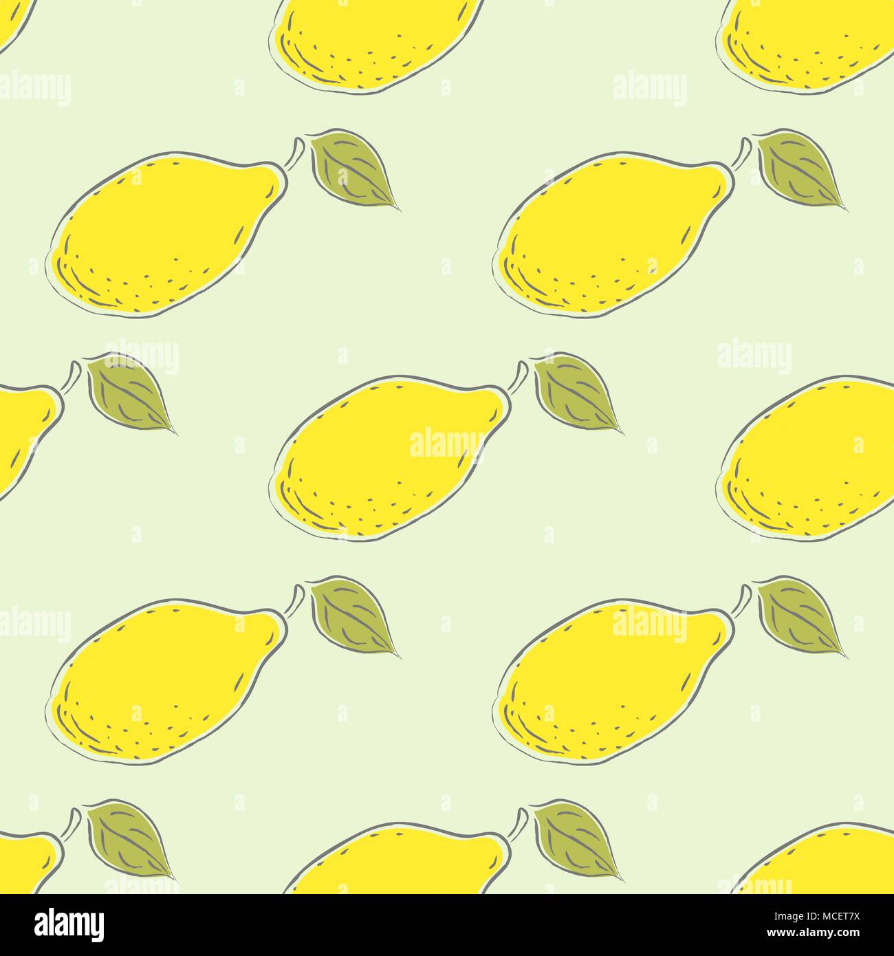 Cute Seamless Pattern with lemon on modern background. Great for ...