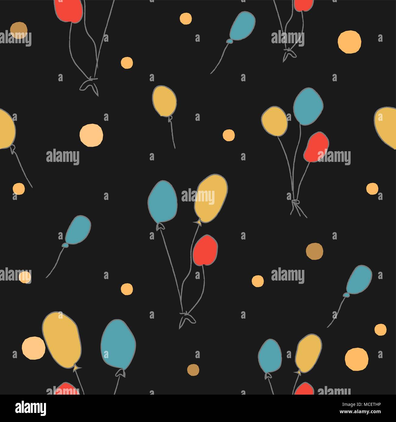 Seamless pattern with floating balloons. Repeating background. Vector ...