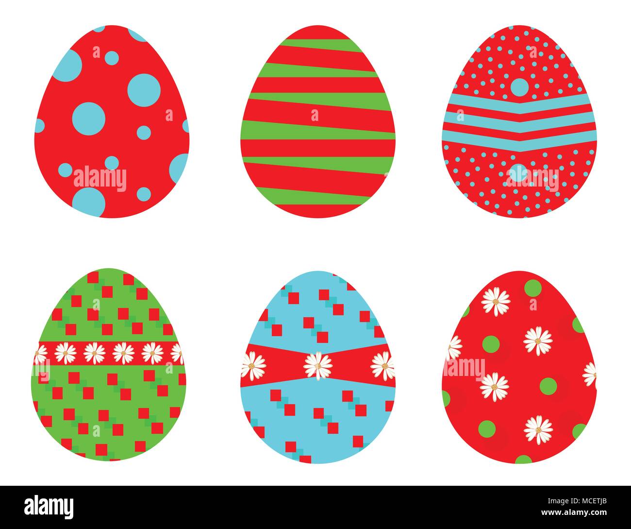 colorful Easter eggs vector set Stock Vector Image & Art - Alamy