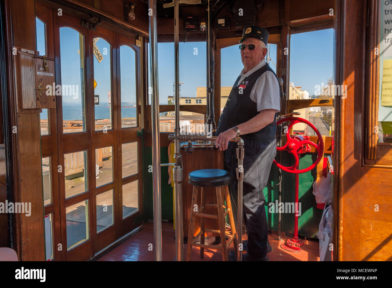 Astoria, Oregon, USA - April 7, 2016: From inside Astoria's Waterfront ...