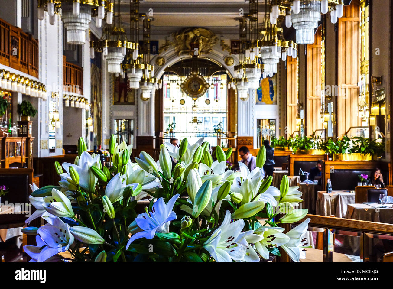 Prague Art Nouveau restaurant Prague Cafe Inside, Municipal House ...