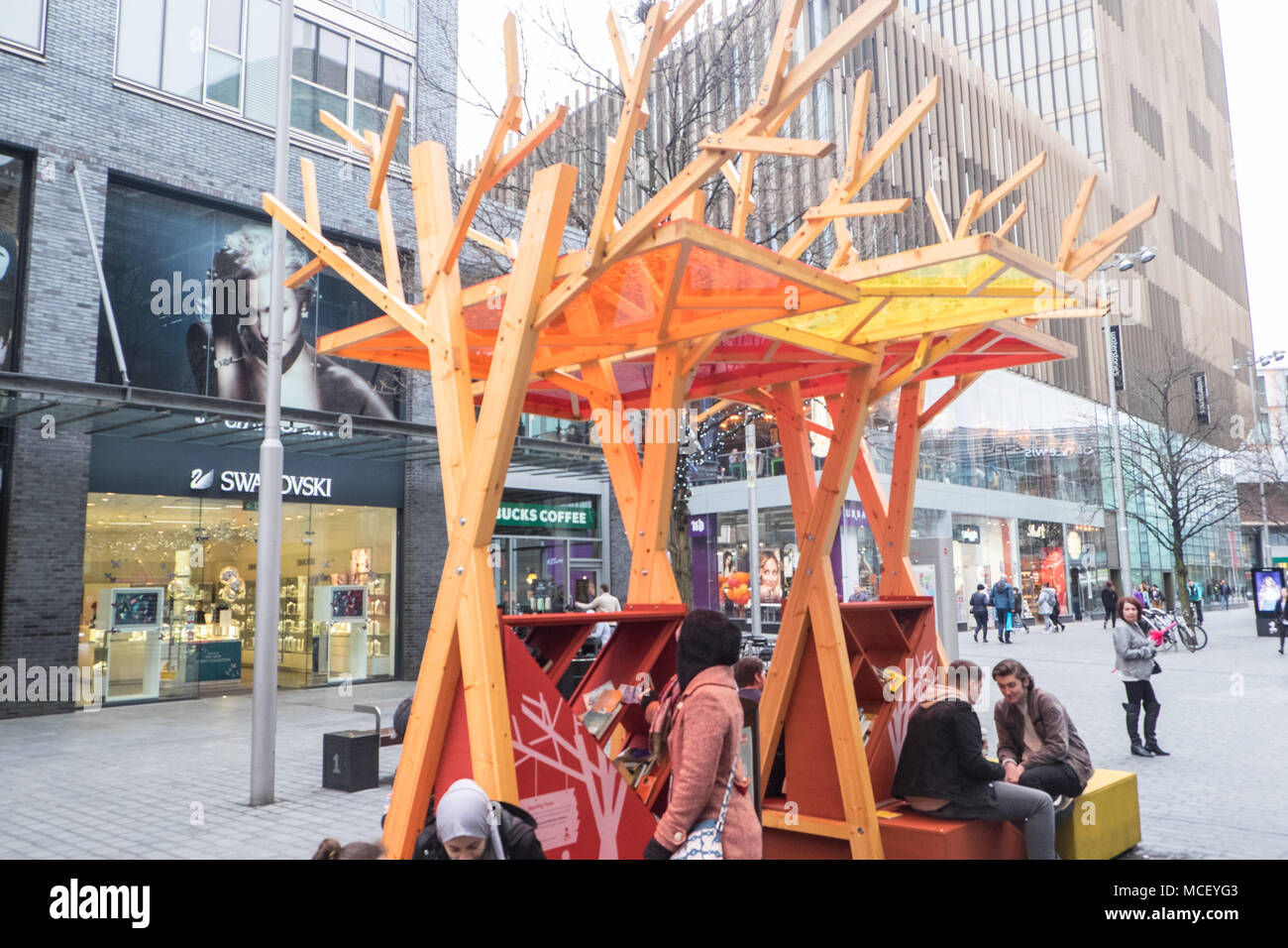 Reading Trees,sculpture,structure,in,Liverpool One,shopping,zone,street ...