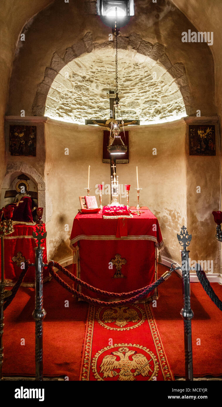 Interior of a chapel, Greece Stock Photo - Alamy