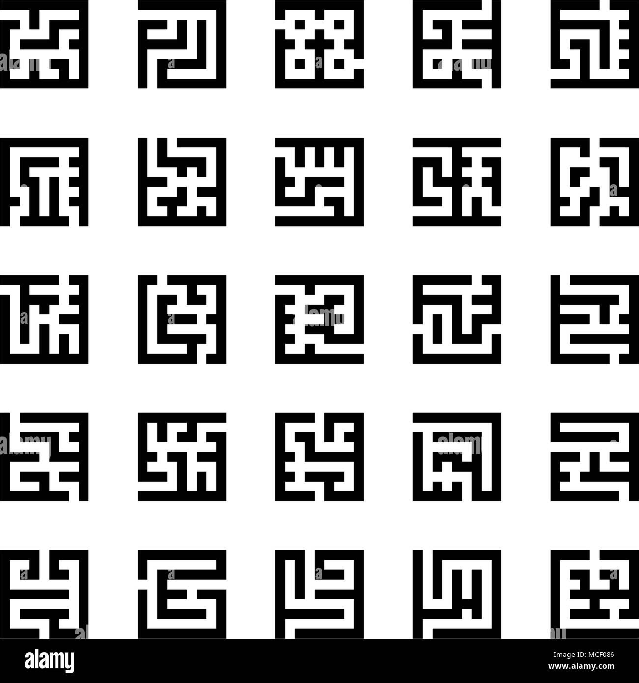Set of square labyrinth maze icons for design Stock Vector Image & Art - Alamy
