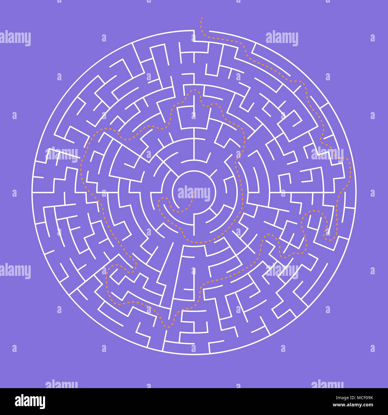 Round big labyrinth game with solution path Stock Vector Image & Art ...