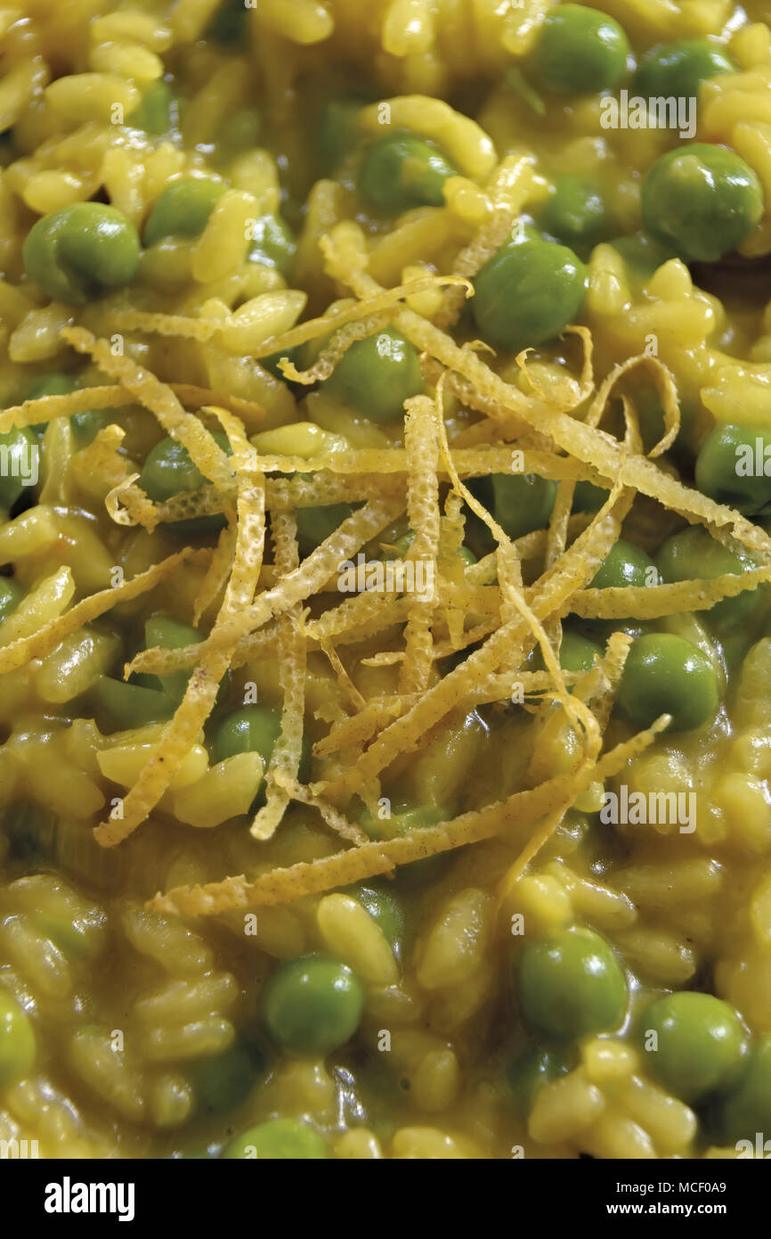 saffron risotto with peas 5 Stock Photo - Alamy