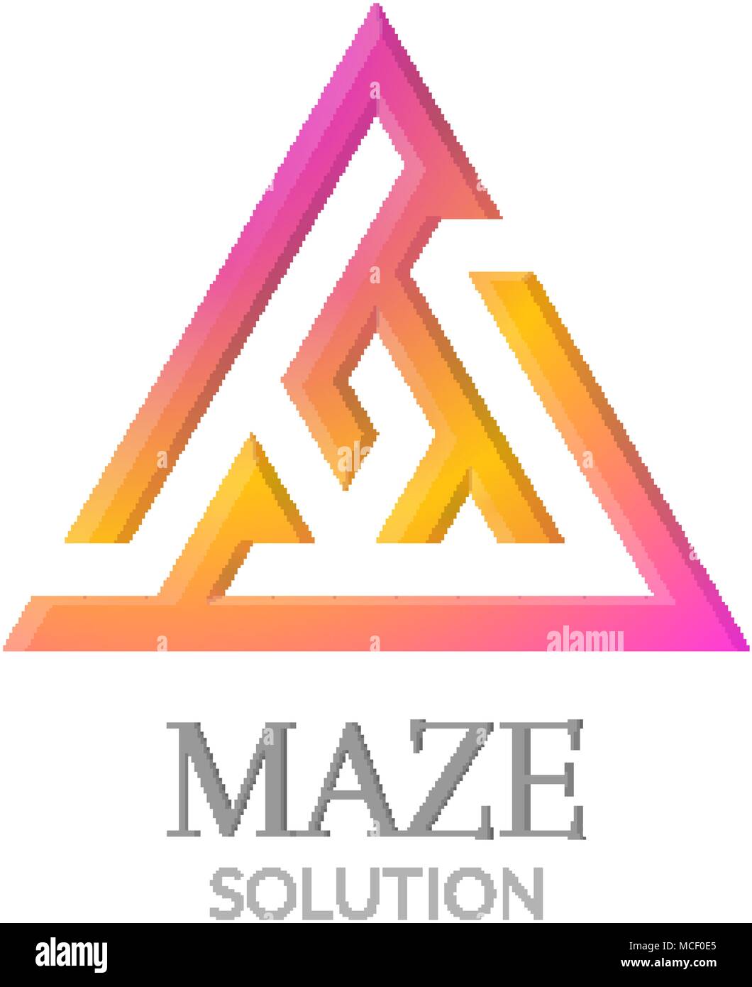 Triangular maze logotype. Colorful labyrinth logo illustration Stock ...