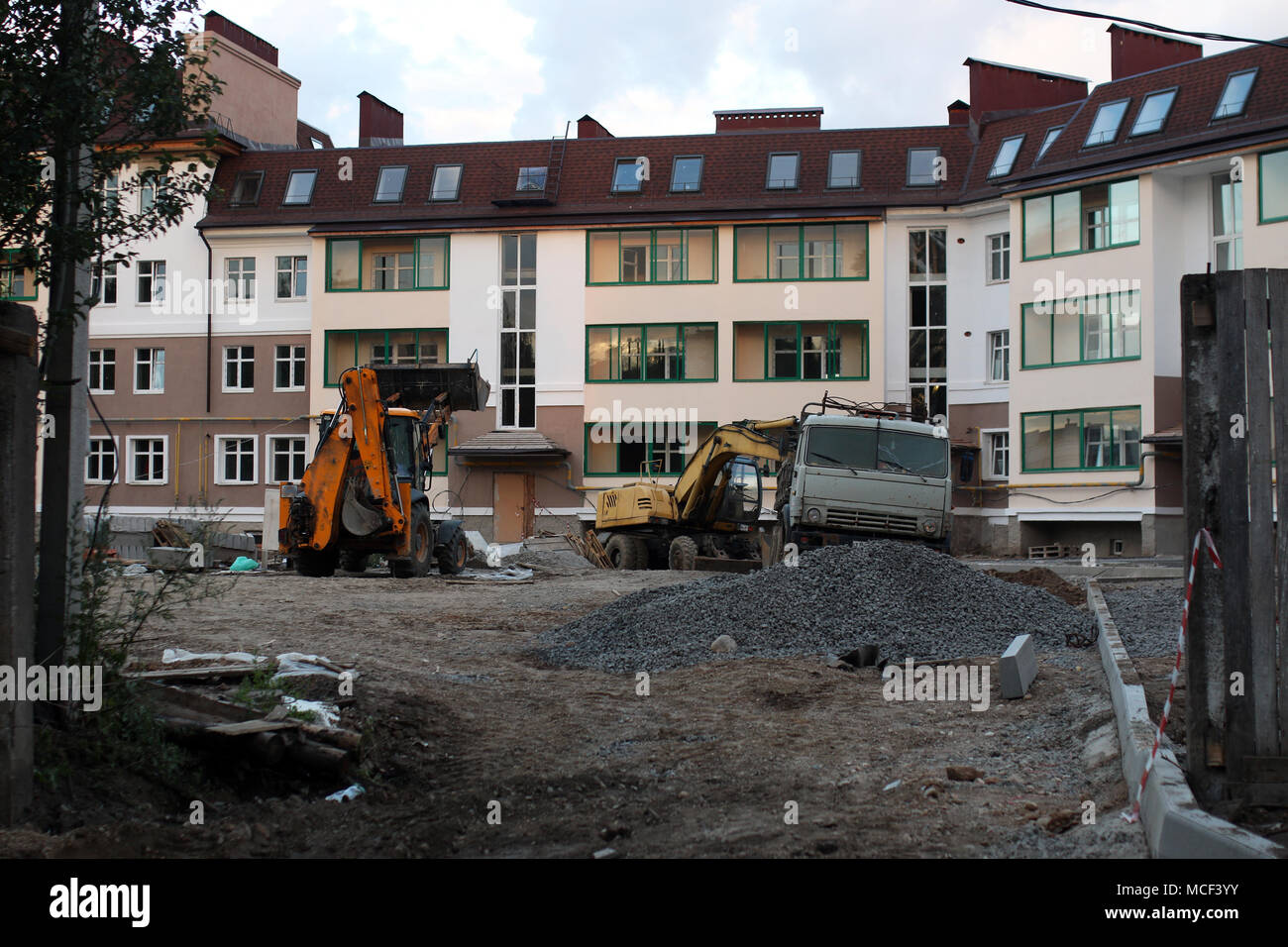 building blurred construction background Stock Photo - Alamy