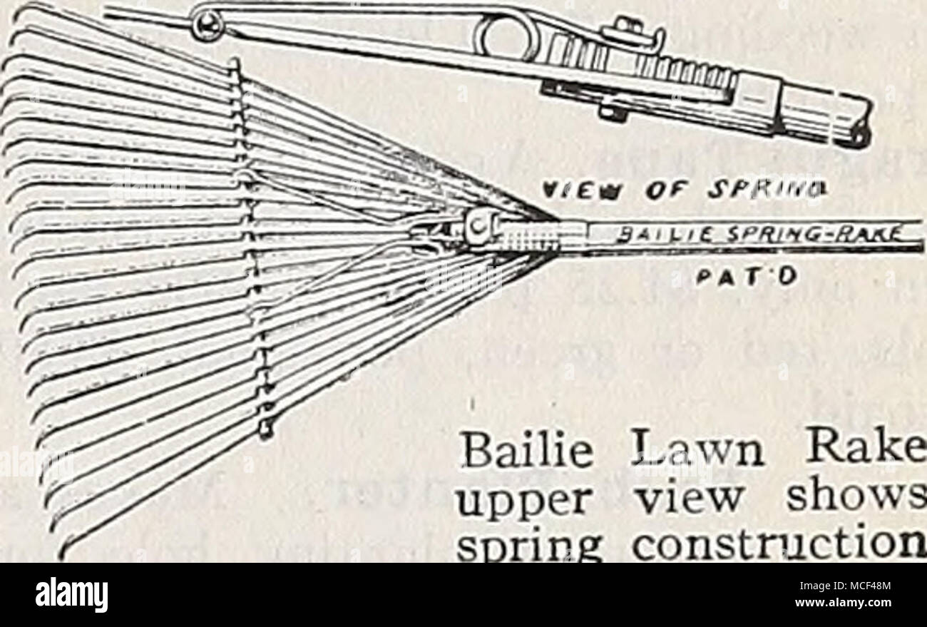 . Bailie Lawn Rake upper view shows spring construction Bailie Lawn ...