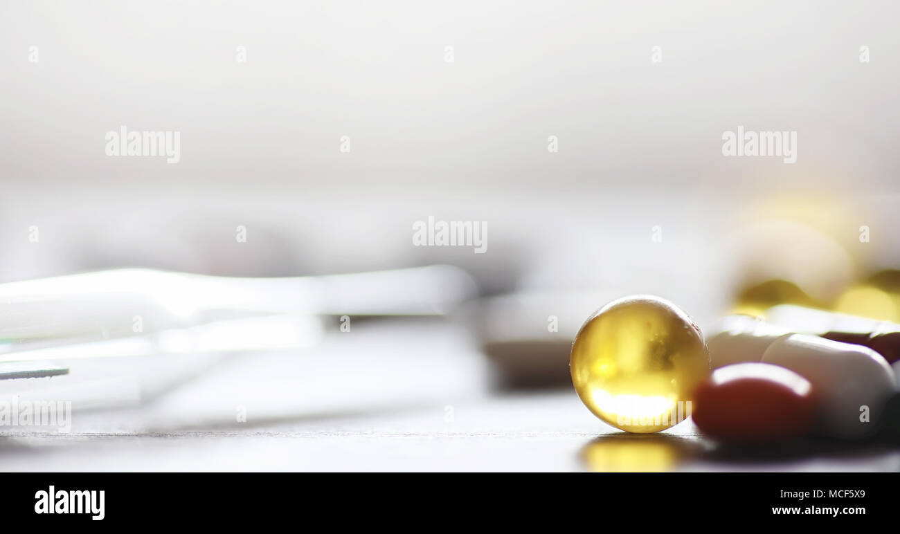 Fish fat. Medical products for the treatment of diseases. The co Stock ...