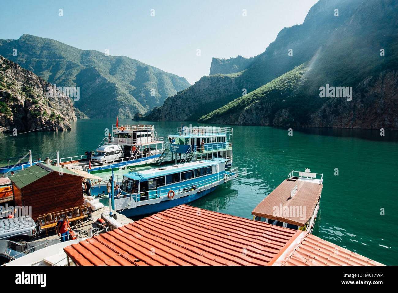 Lake Koman ferry ride to Valbona Stock Photo - Alamy