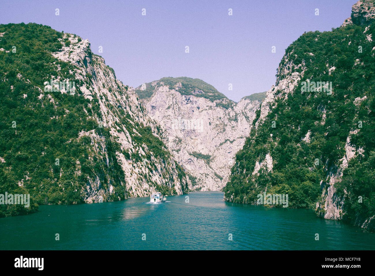 Lake Koman ferry ride to Valbona Stock Photo - Alamy