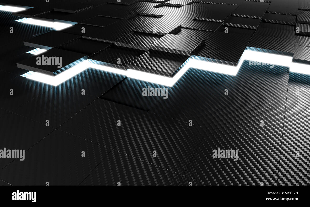 light and carbon fiber tiles 3d rendering image background Stock Photo ...