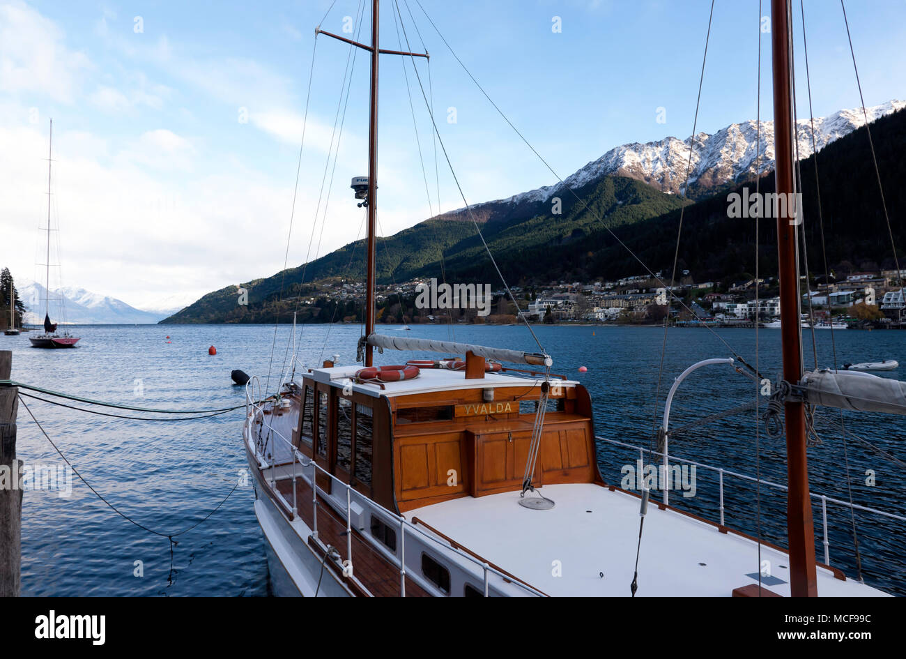 View of Queenstown Bay from the Queenstown Botanical Gardens ...