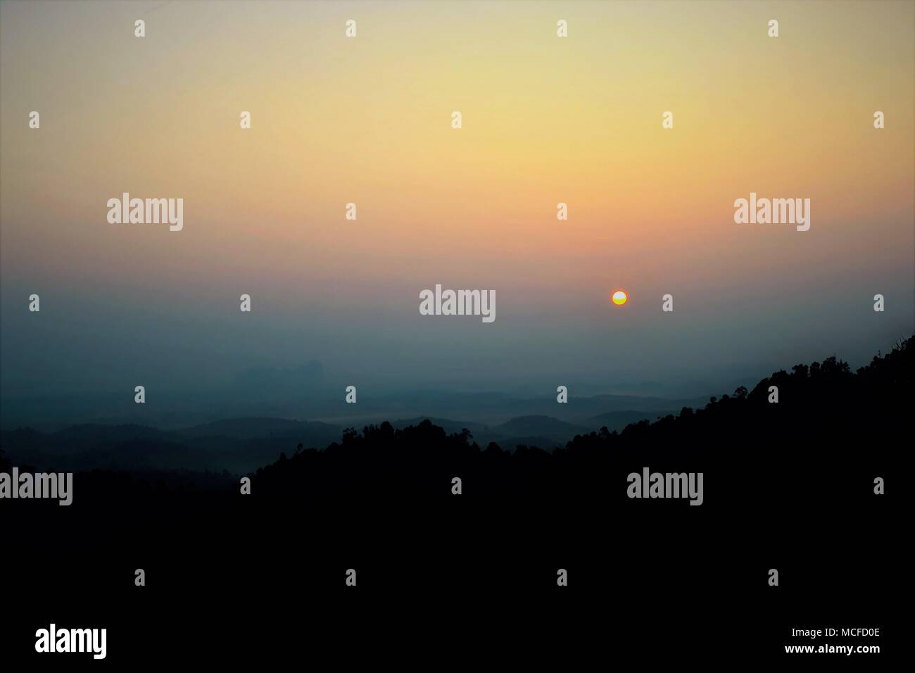 sunrise at top of the hill Stock Photo - Alamy