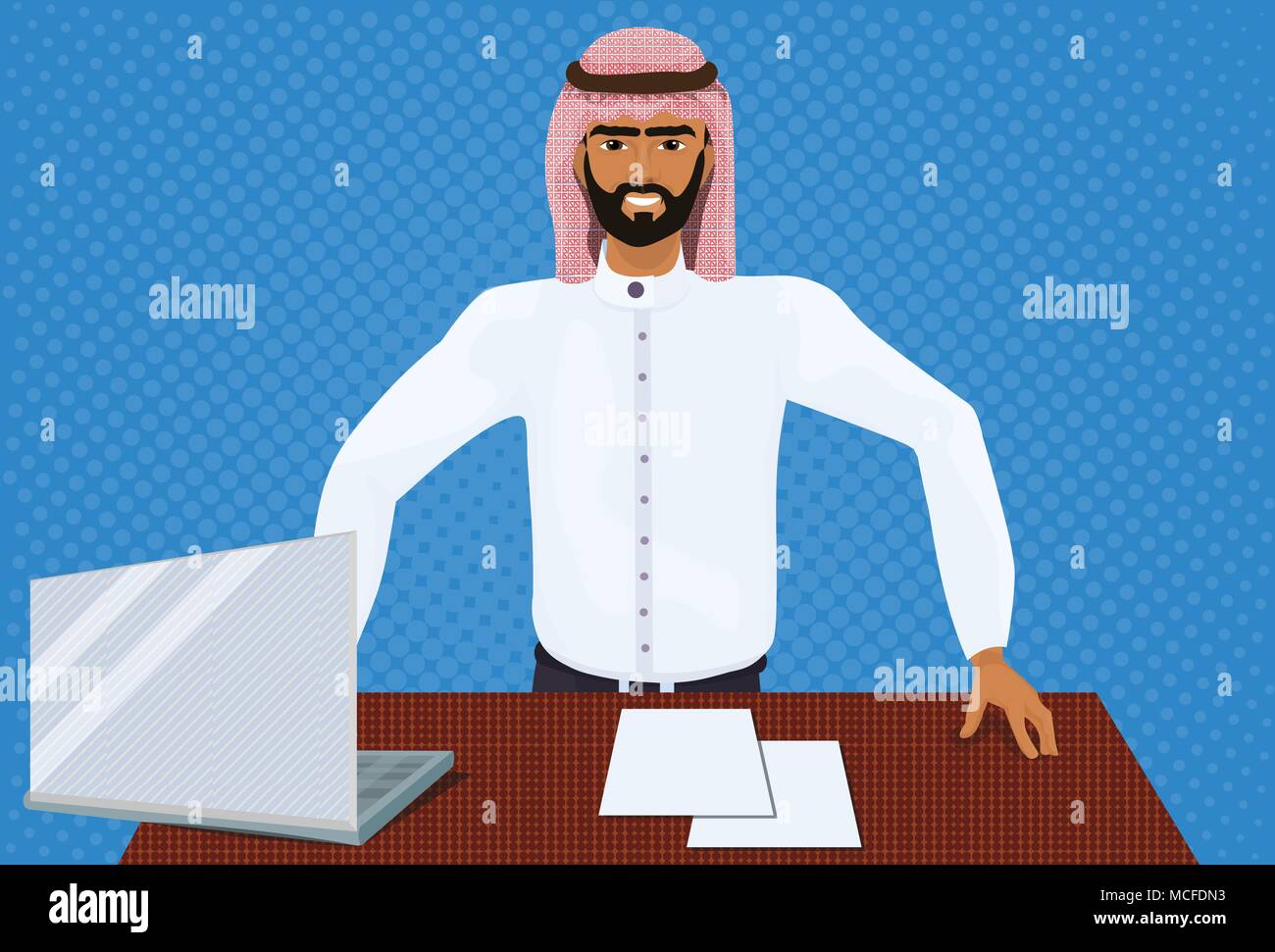 Successful Arab Business Man Working At Laptop Computer In Office ...