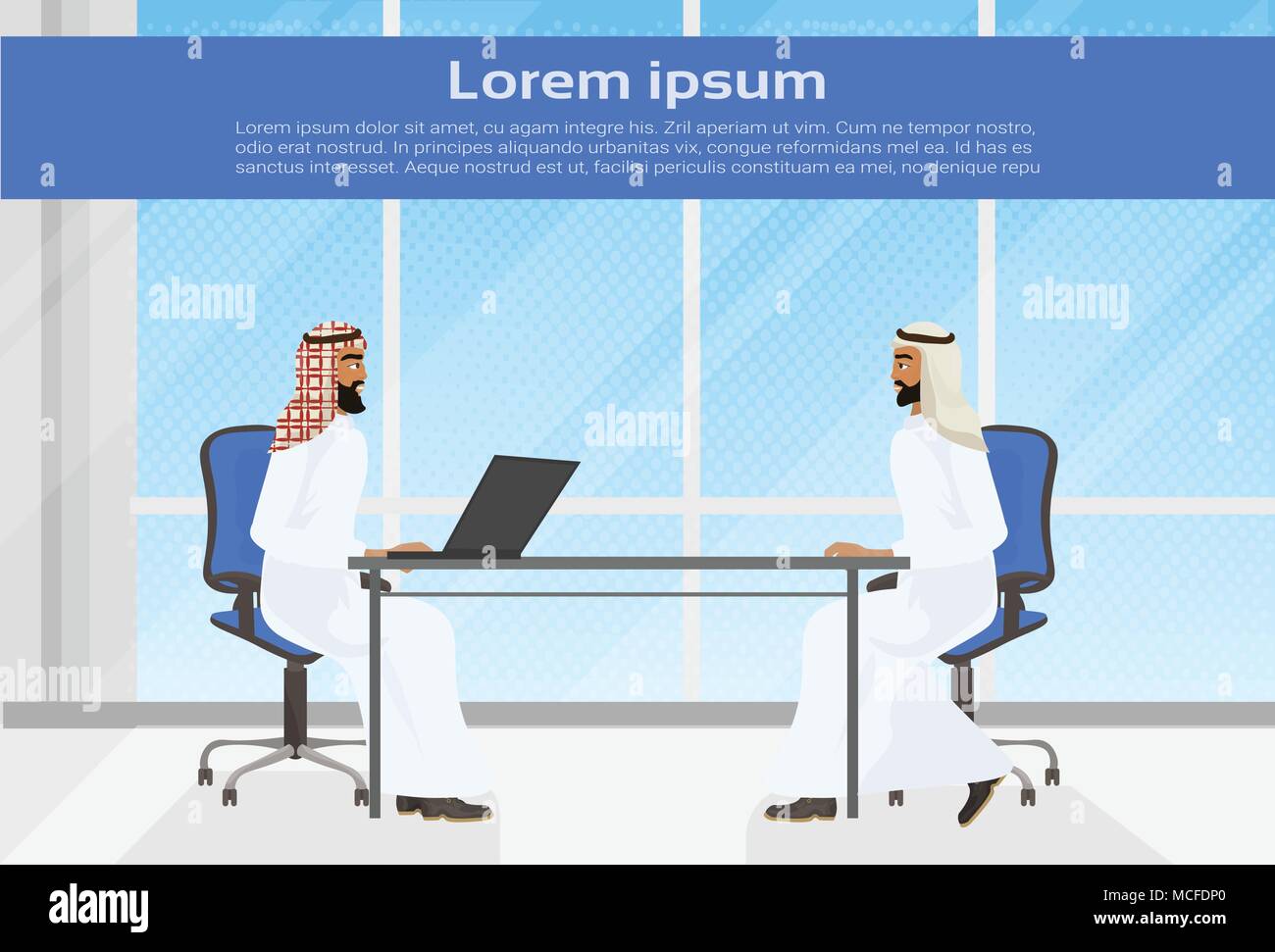 Arab Business Men Meeting, Two Muslim Businessman sitting At Office ...