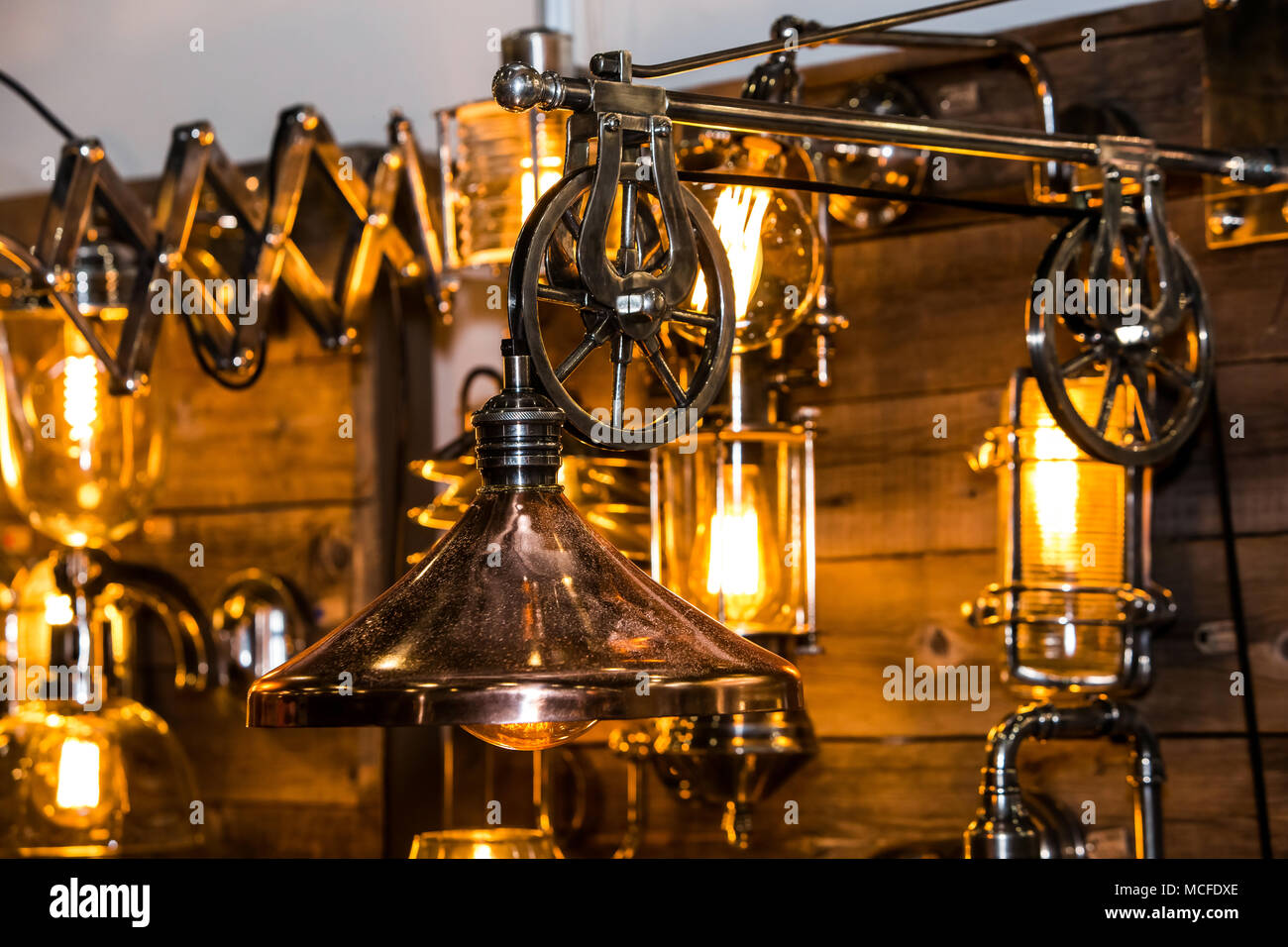 Decorative metal lamps Stock Photo - Alamy