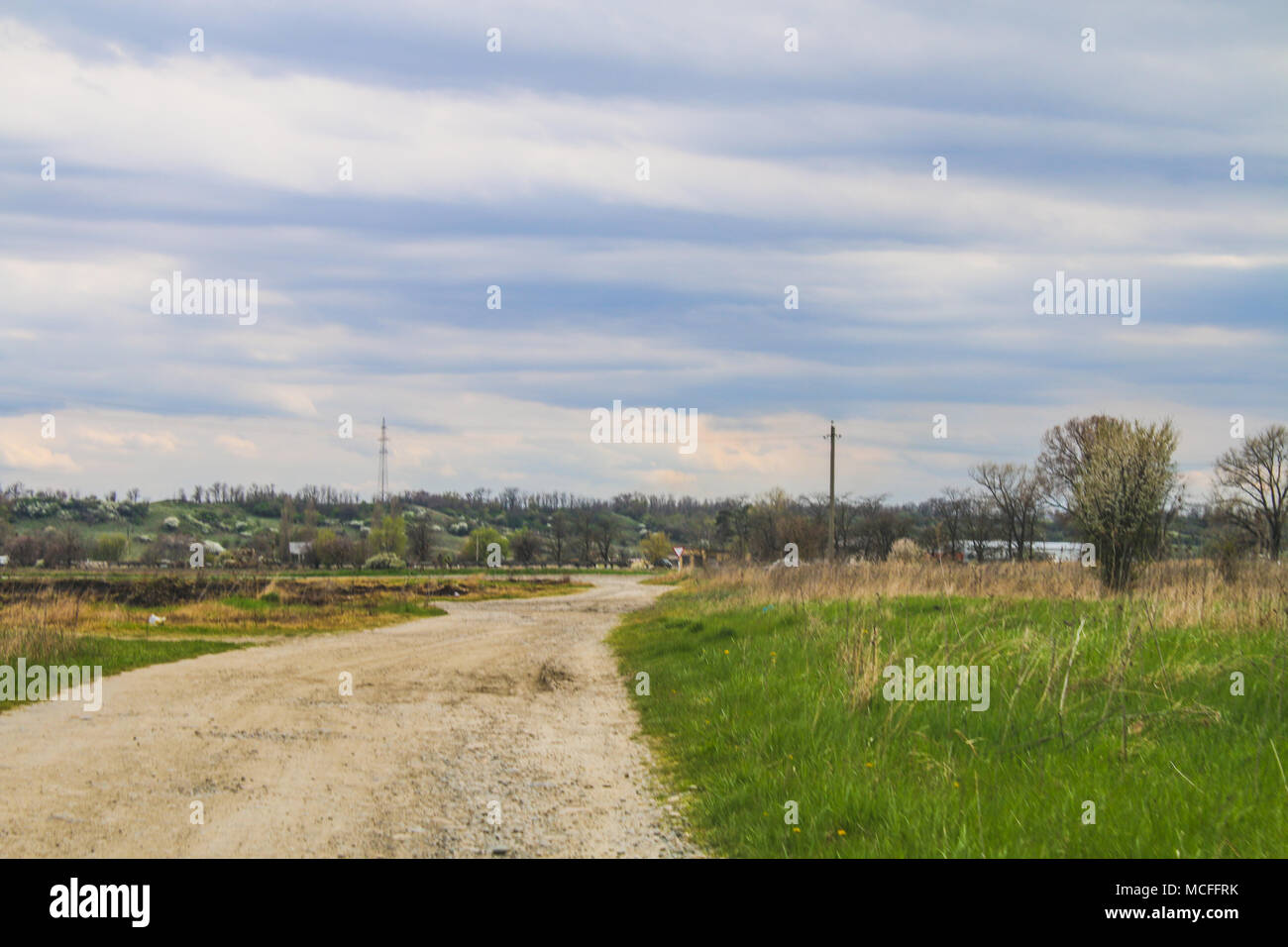 impassable forest road of mud and clay, offroad Stock Photo - Alamy