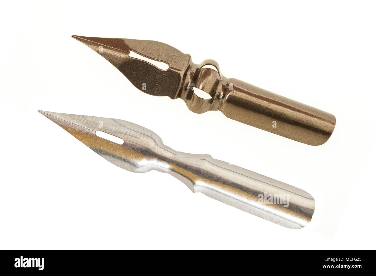 Pen nibs isolated on white background Stock Photo - Alamy