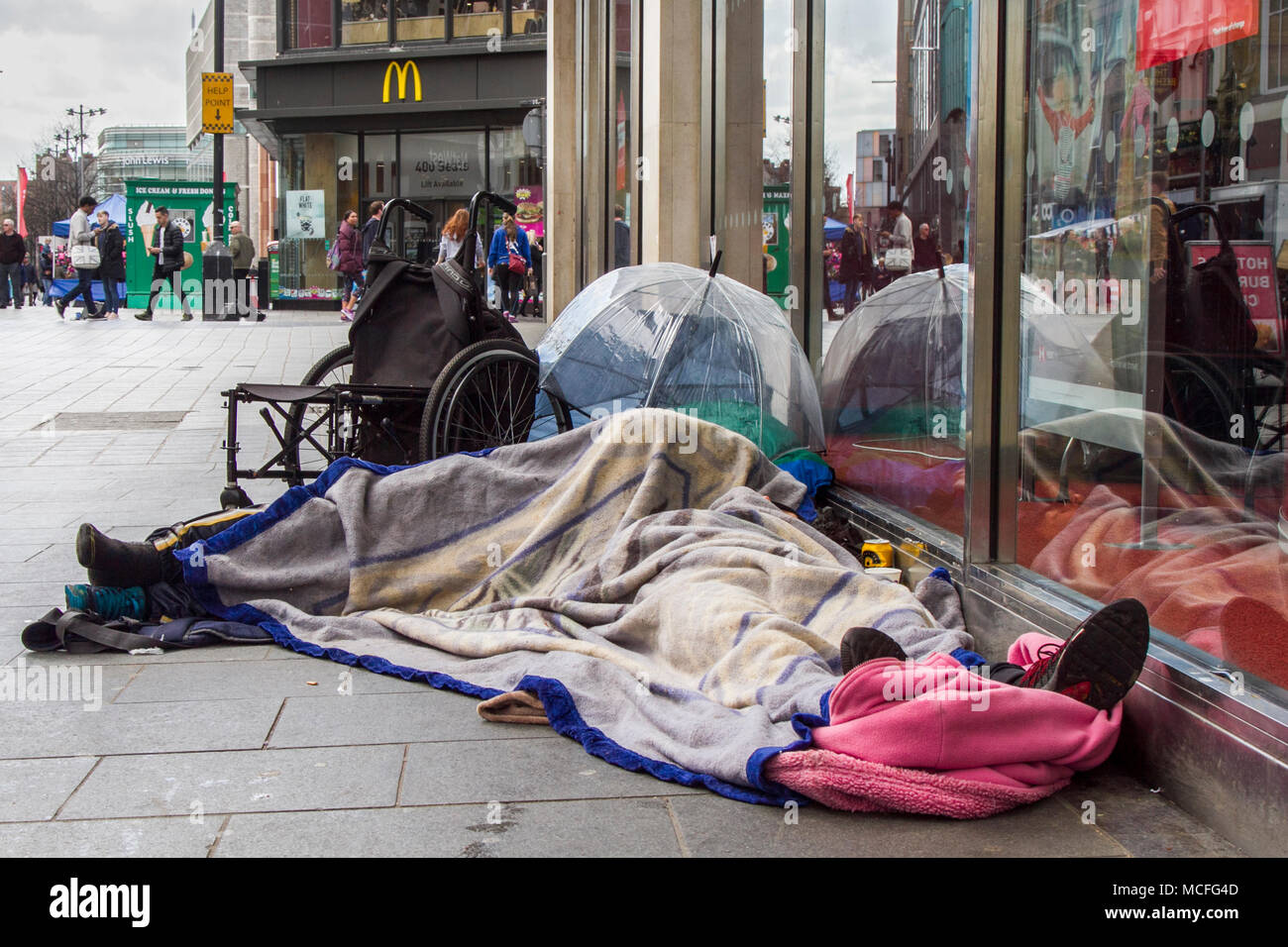 Poor Homeless Man Living On The Street