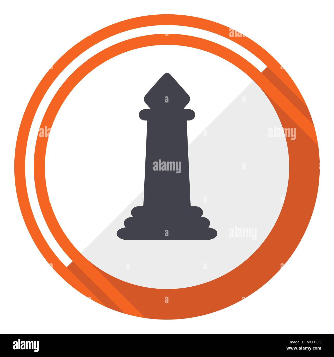 Chess flat design orange round vector icon in eps 10 Stock Vector Image ...