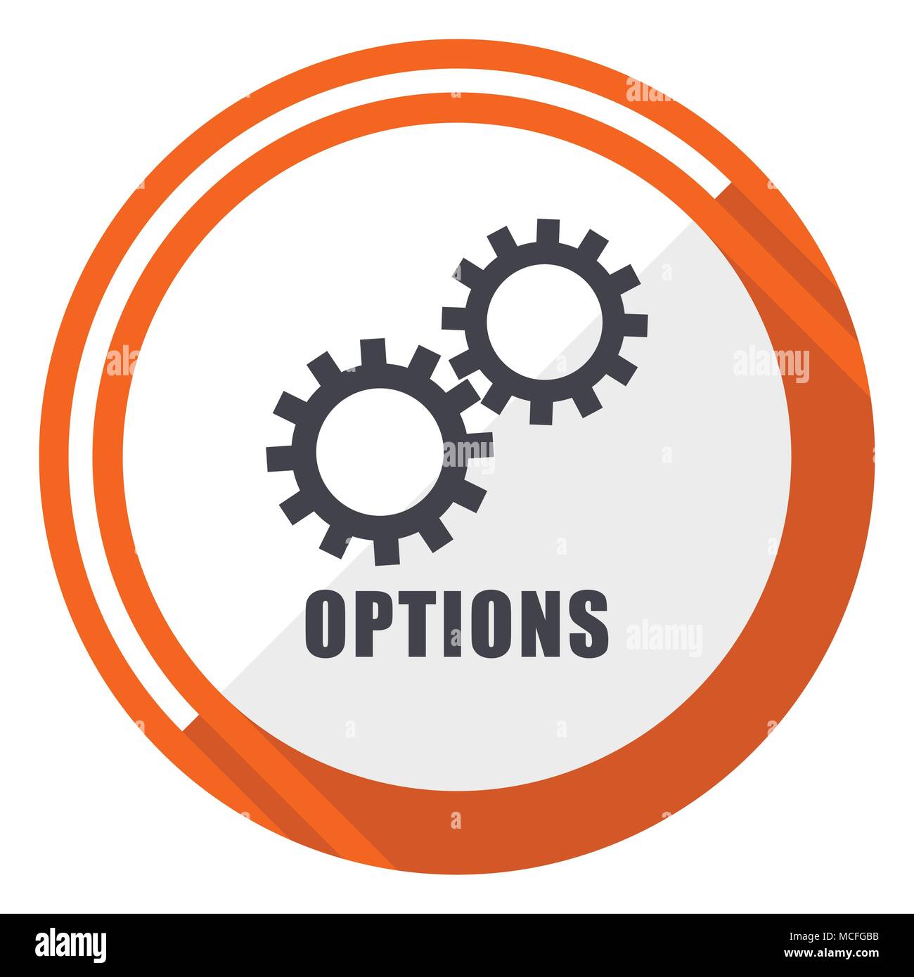 Options flat design orange round vector icon in eps 10 Stock Vector ...