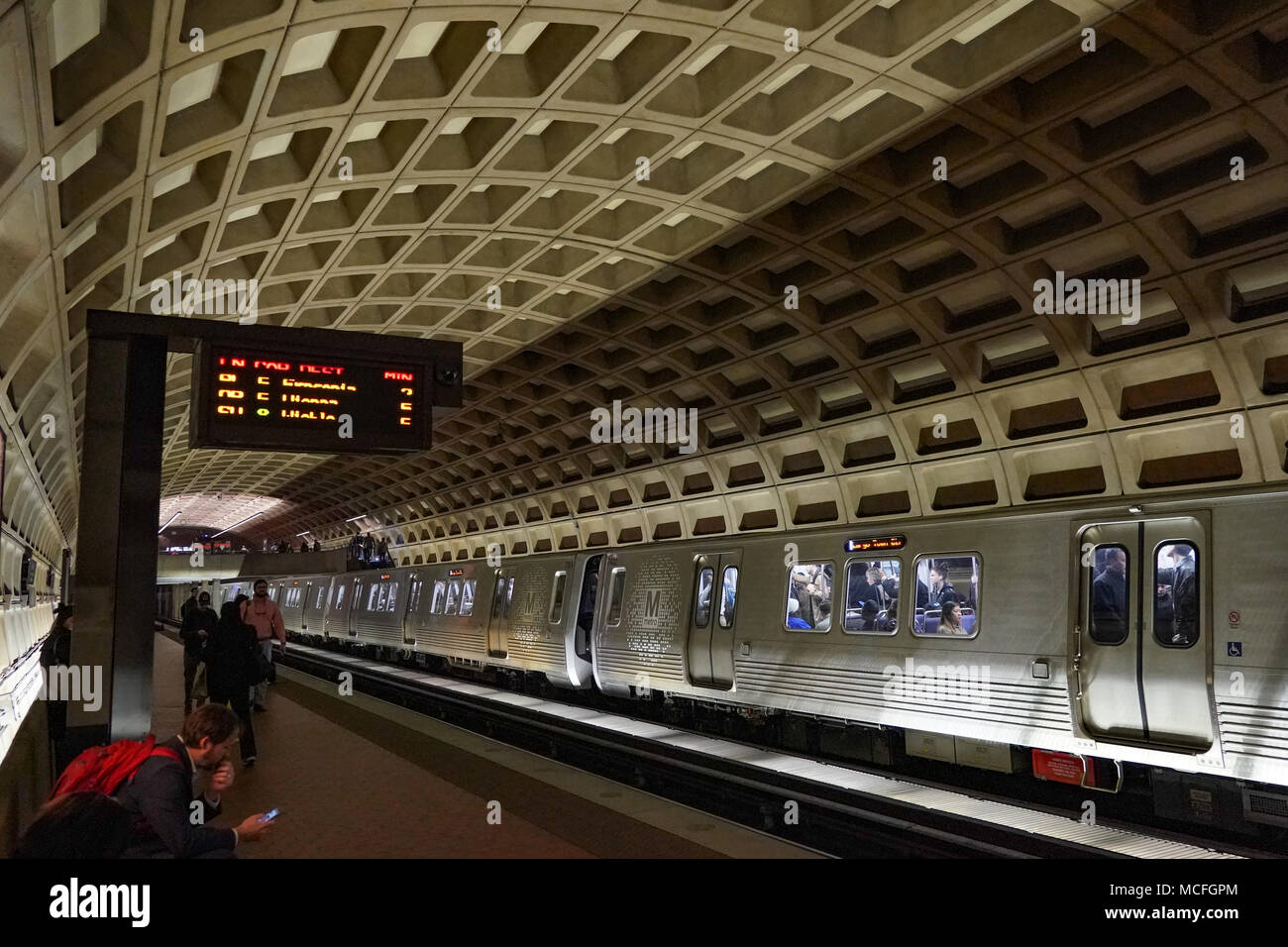 A view of the Metrorail subway in Washington DC in the United States ...