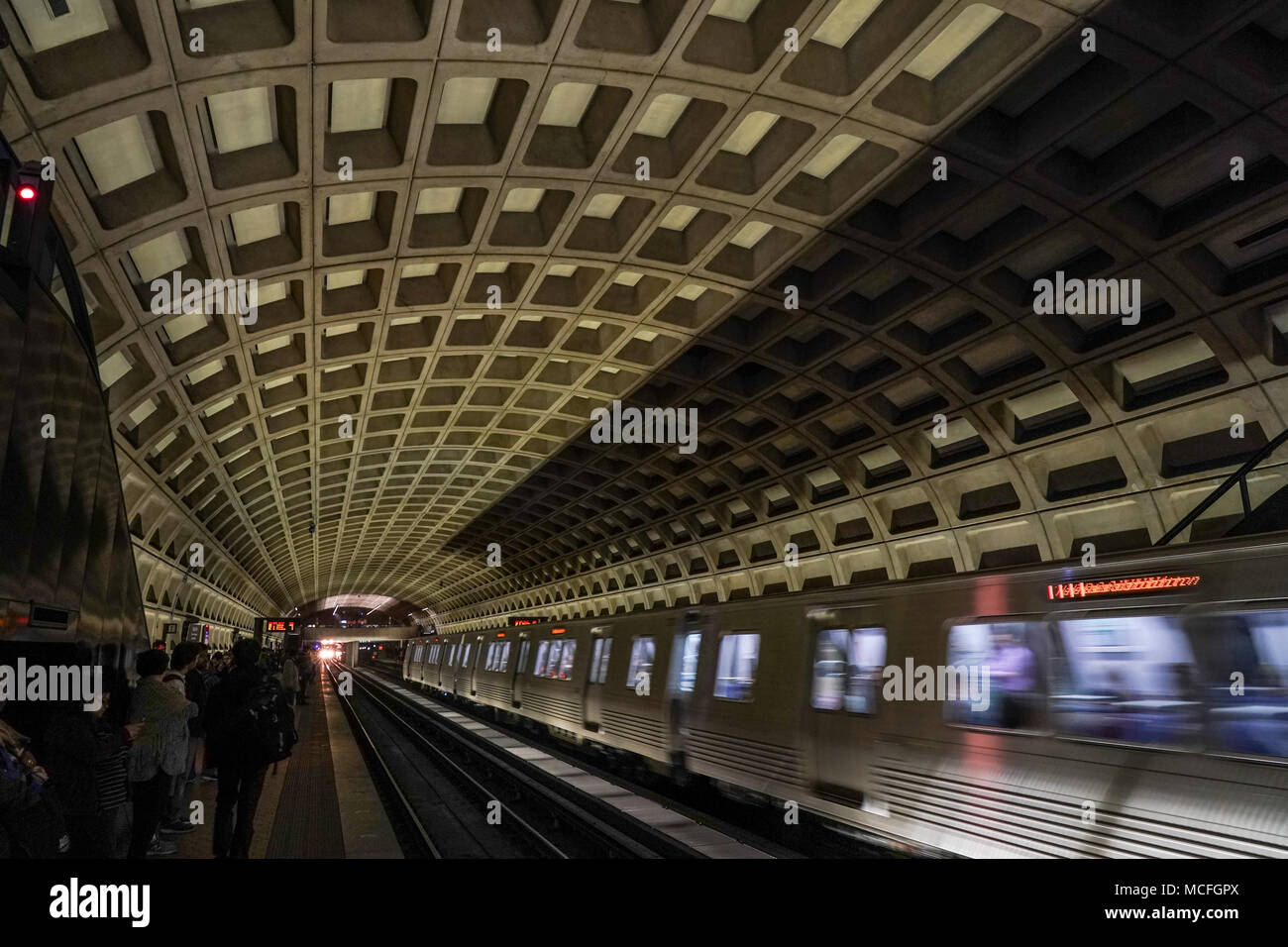 A view of the Metrorail subway in Washington DC in the United States ...