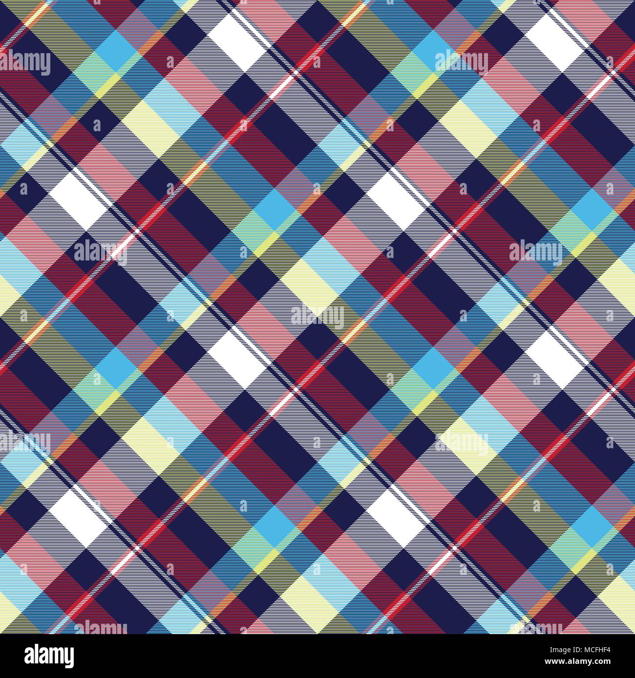 Blue check seamless pattern fabric textile. Vector illustration Stock ...