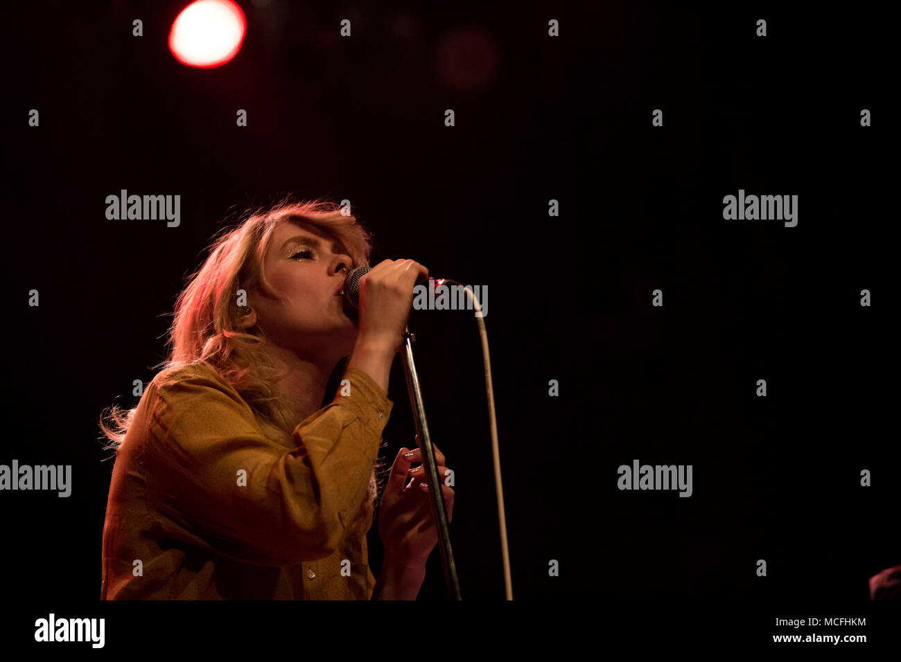 Nabi Sue, lead singer of Hamilton rock band Ellevator, performing at ...