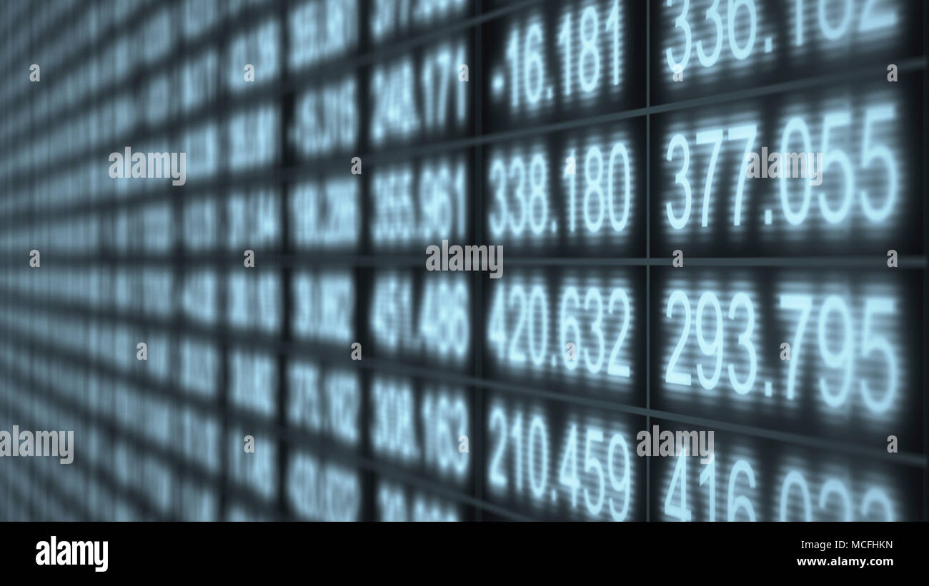 Futuristic digital technology data ticker screen display. High ...