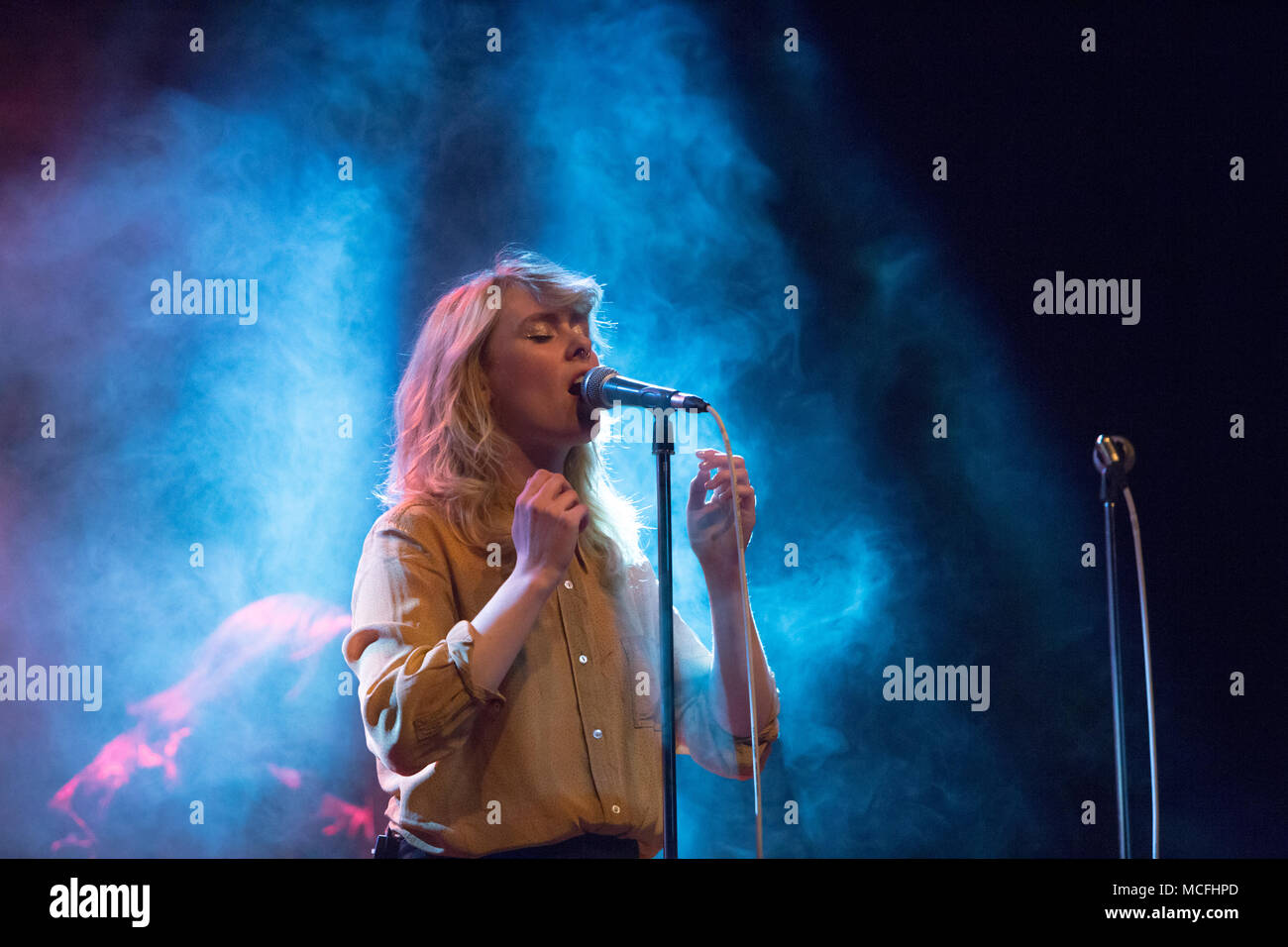 Nabi Sue, lead singer of Hamilton rock band Ellevator, performing at ...