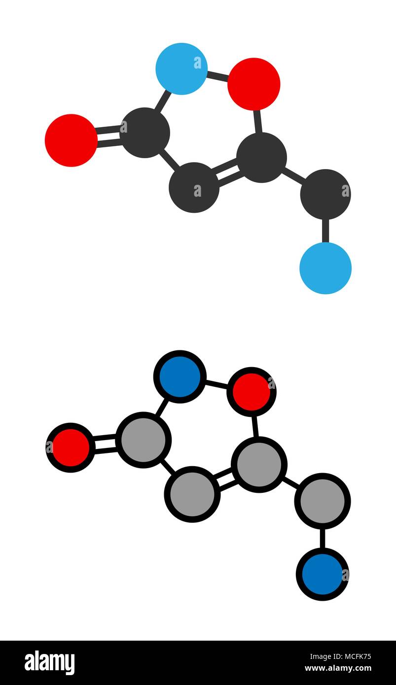 Muscimol (agarin, pantherine) molecule. Main psychoactive component of ...