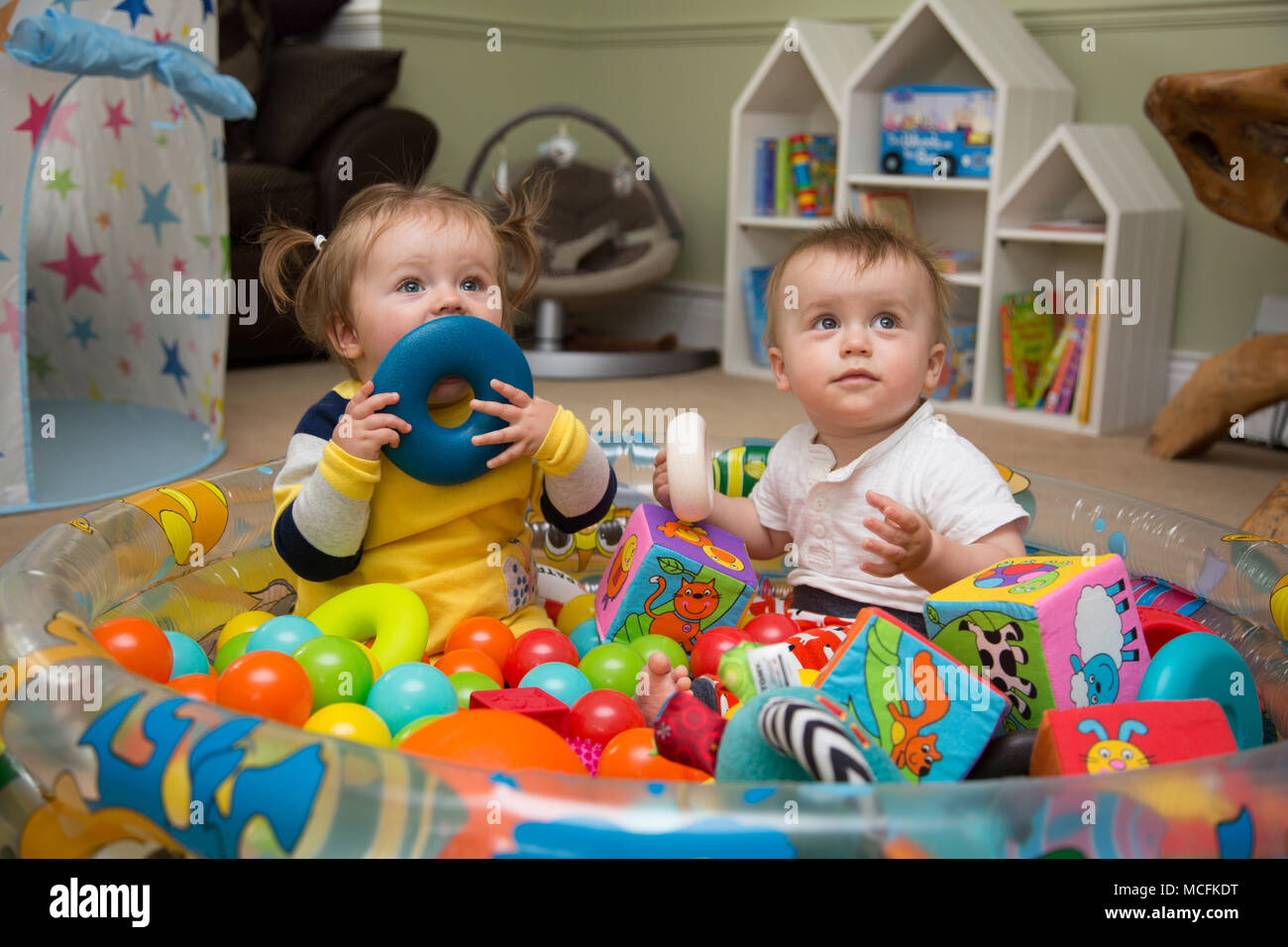 Twins toddlers children brother sisters hi-res stock photography and ...