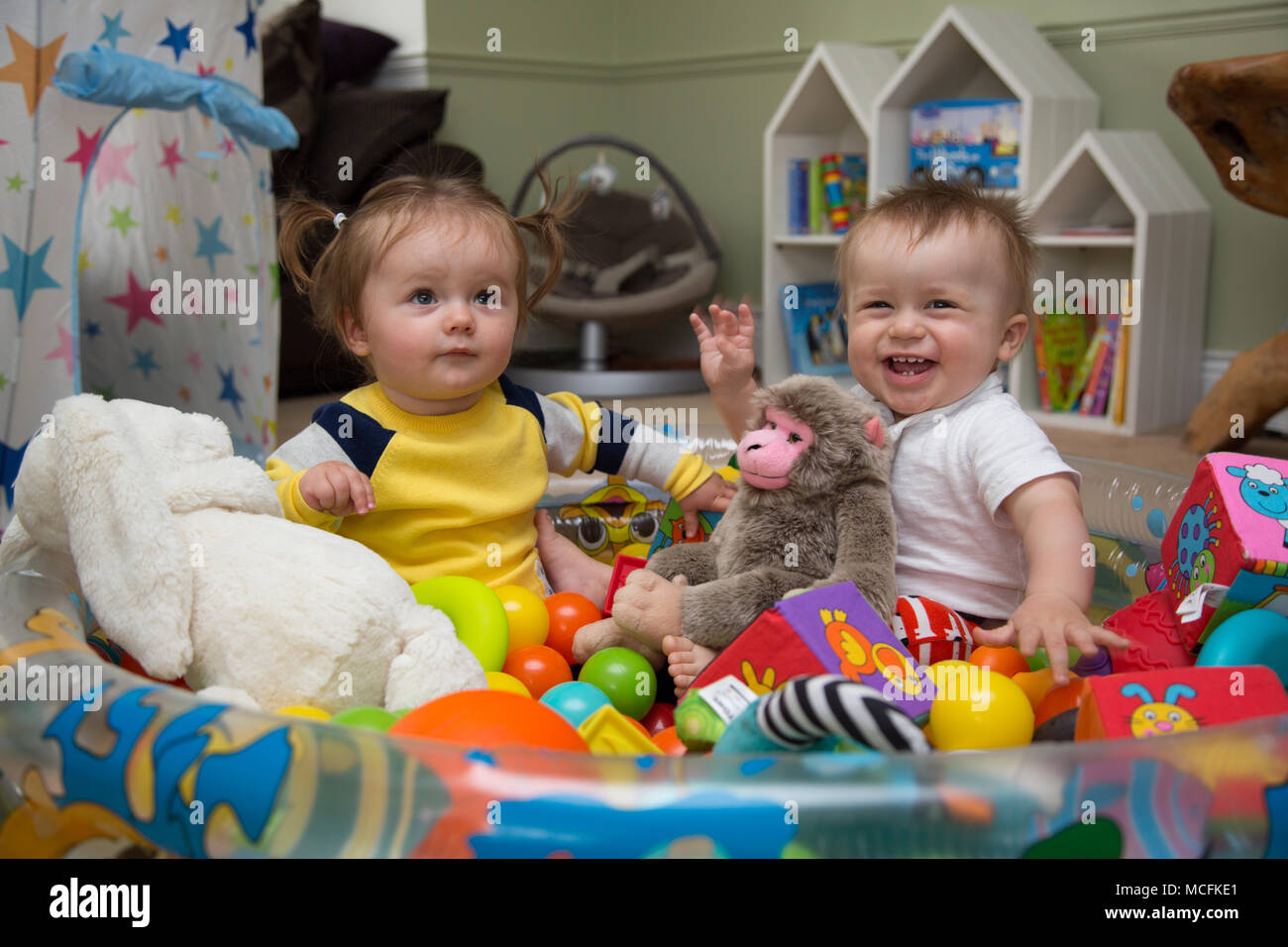Twins toddlers children brother sisters hi-res stock photography and ...