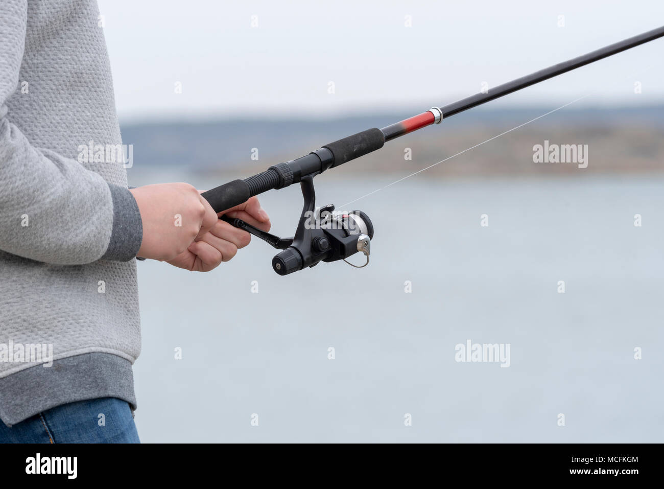 Sport fishing casting rod Stock Photo - Alamy