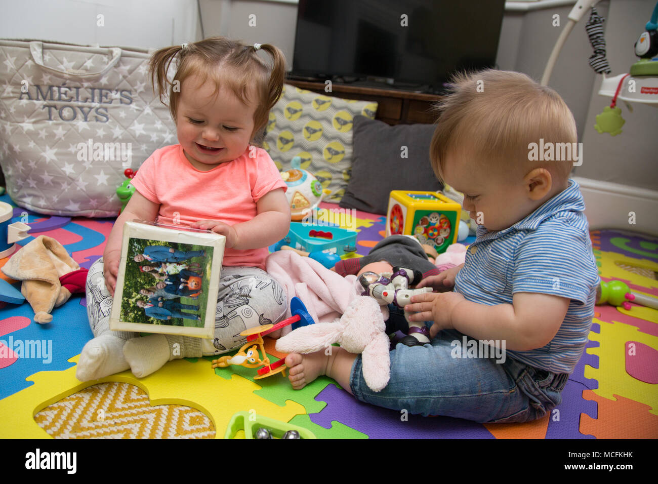 Twins toddlers children brother sisters hi-res stock photography and ...