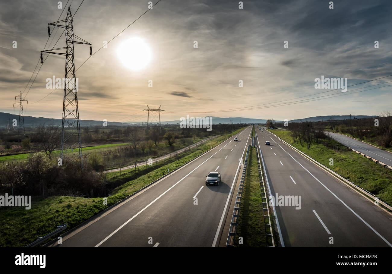 Motorway Straight Road Perspective High Resolution Stock Photography ...