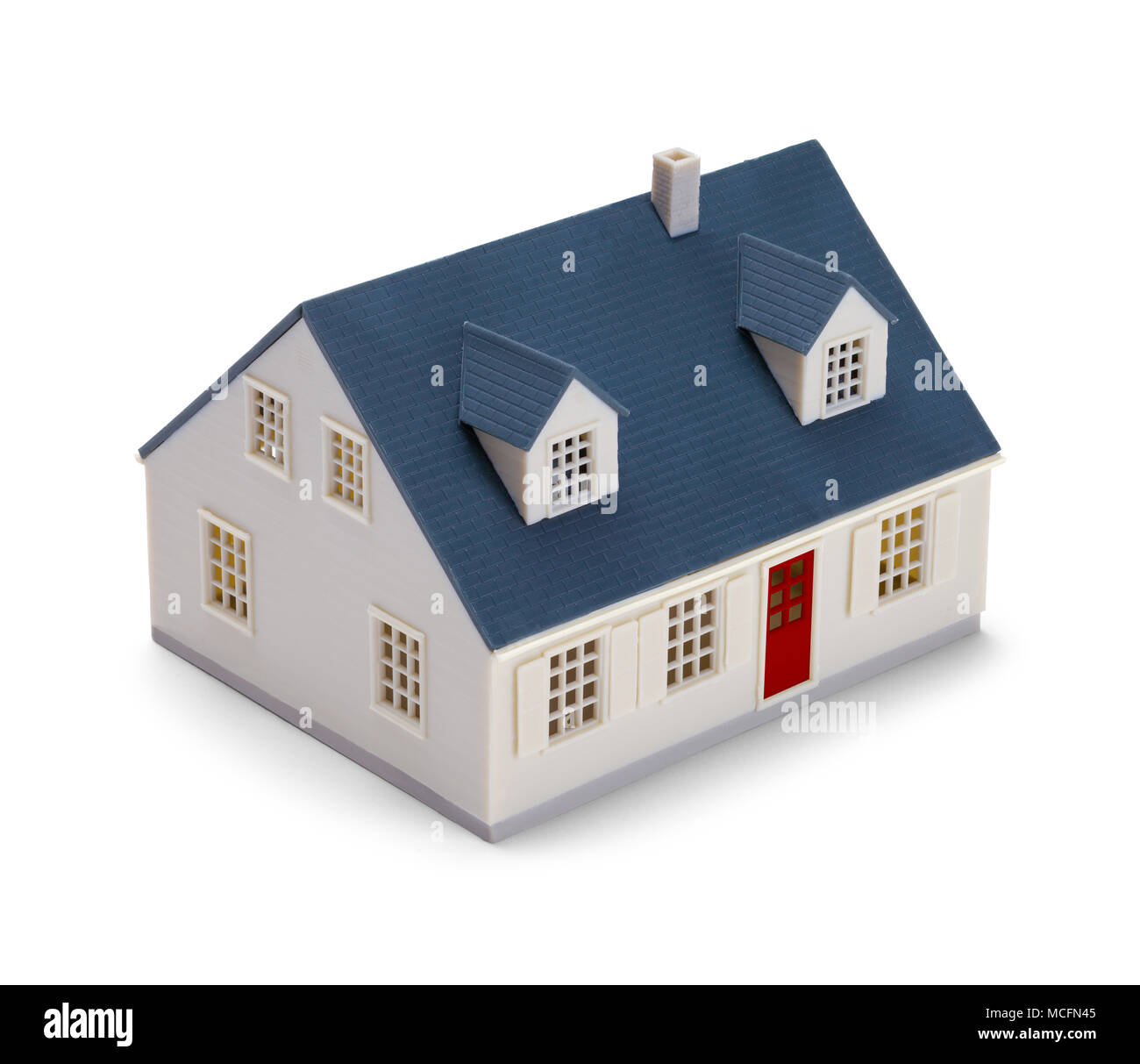 Small Residential House Isolated on a White Background Stock Photo - Alamy