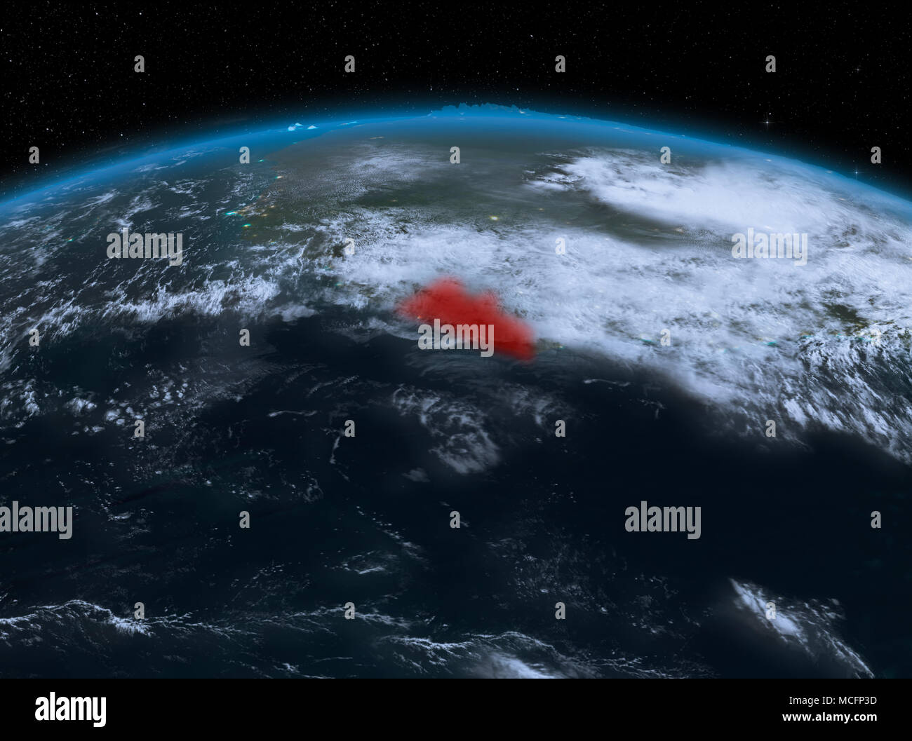 Highlighted satellite image of liberia hi-res stock photography and ...