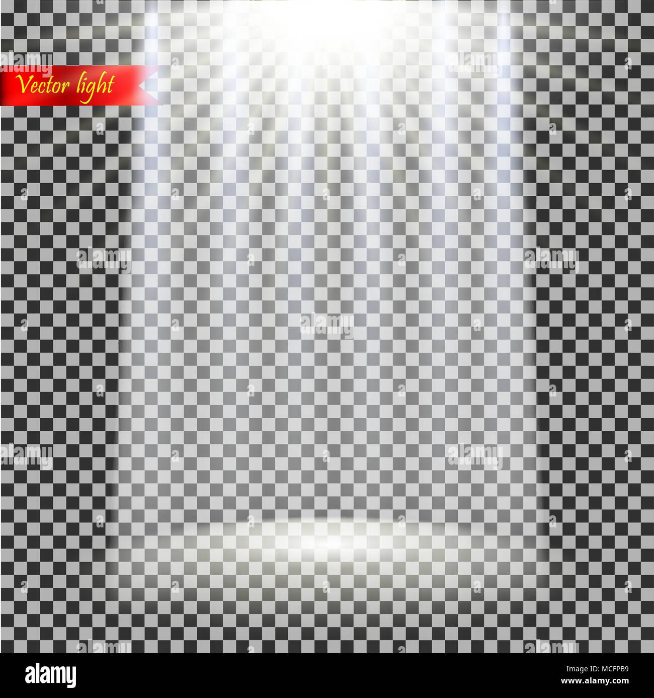 Shining vector illumination on transparent background. Realistic design ...