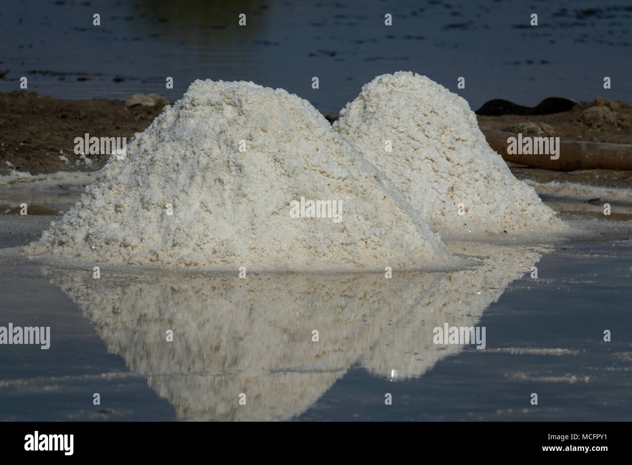 White salt field in sunny day. Royalty high quality free stock image of ...